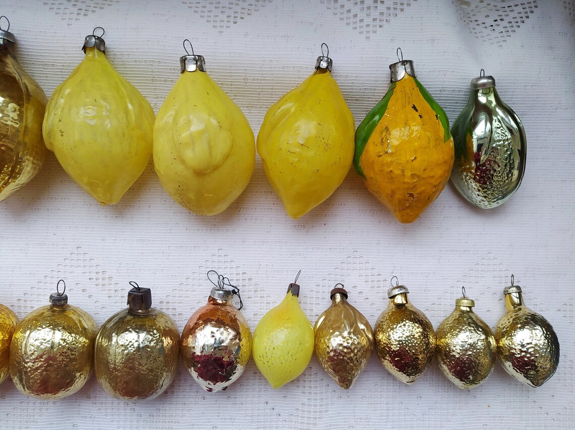 Vintage Lemon Citrus Christmas Tree Decorations Yellow | Etsy