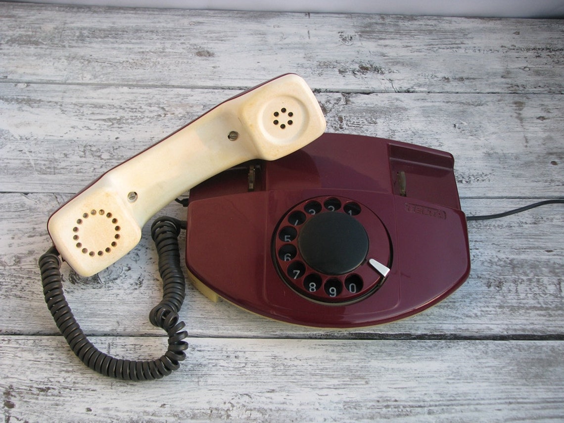 Vintage Purple Rotary Phone, Working Condition. Soviet Vintage, Made in ...