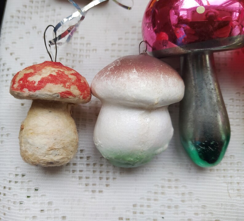 Vintage Mushroom Christmas Tree Decorations Glass Ornaments - Etsy