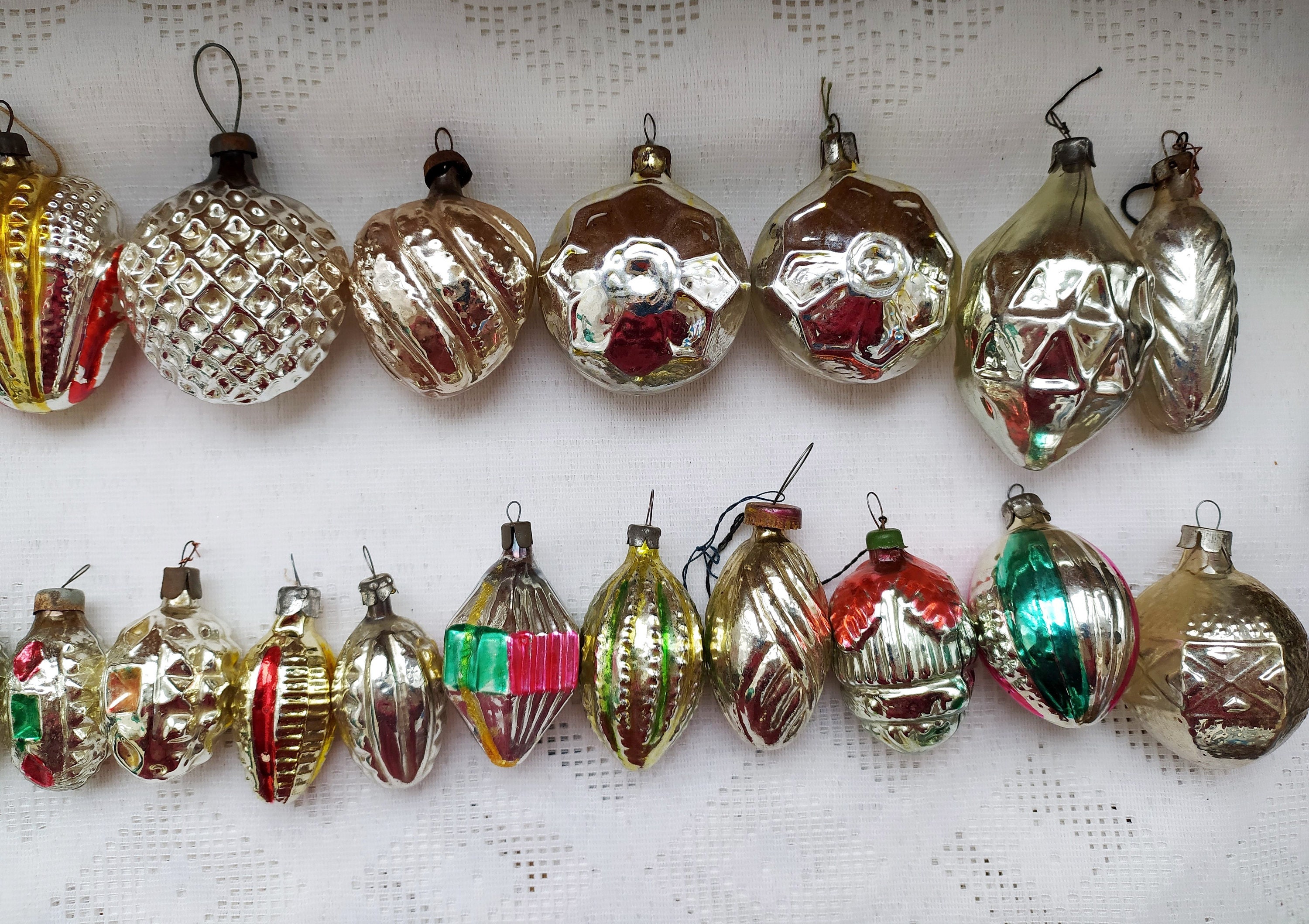 Soviet Christmas Tree Decoration, Silver Mercury Glass Christmas ...