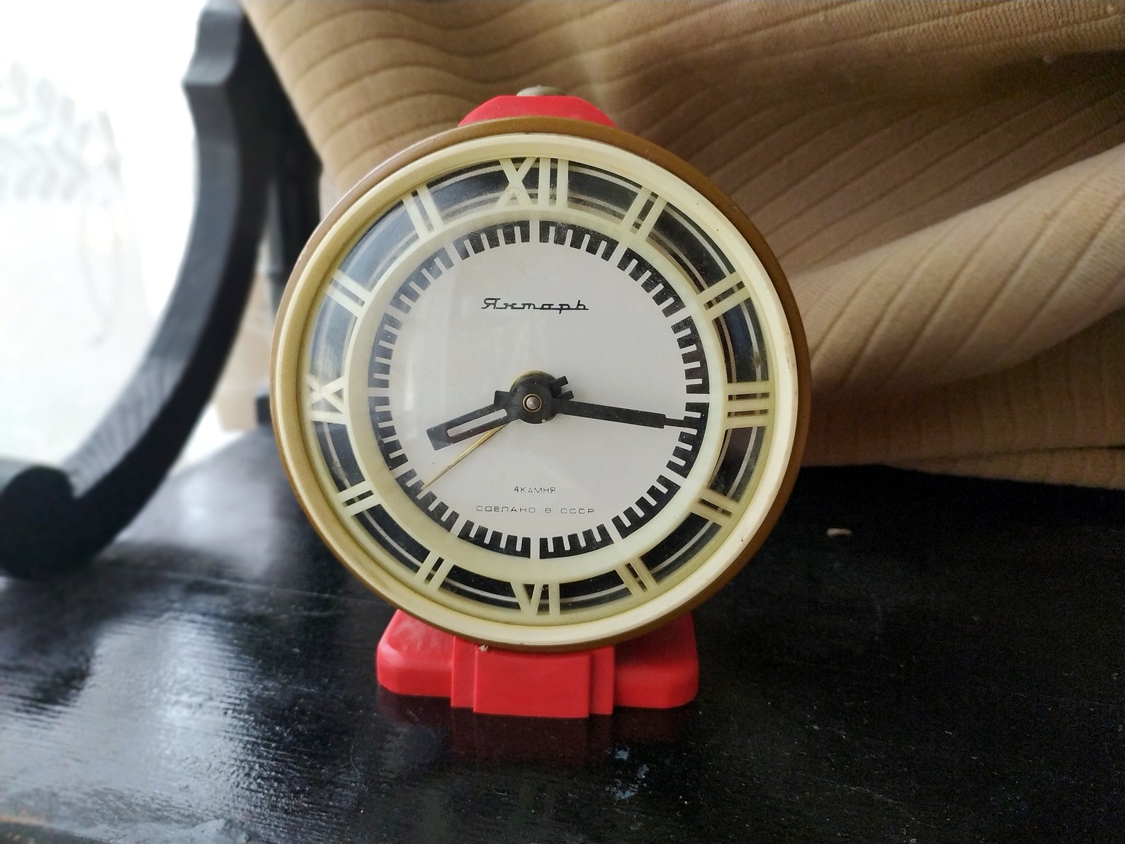 Vintage Alarm Mechanical Clock Yantar jantar. Light Brown | Etsy