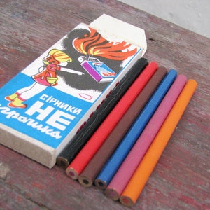 Vintage Color Pencils Set of 6 Colors. Made in USSR, Soviet Vintage - Etsy