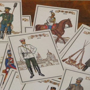 Set of 32 Vintage Soviet Cards Print "russian Military Uniform of the ...