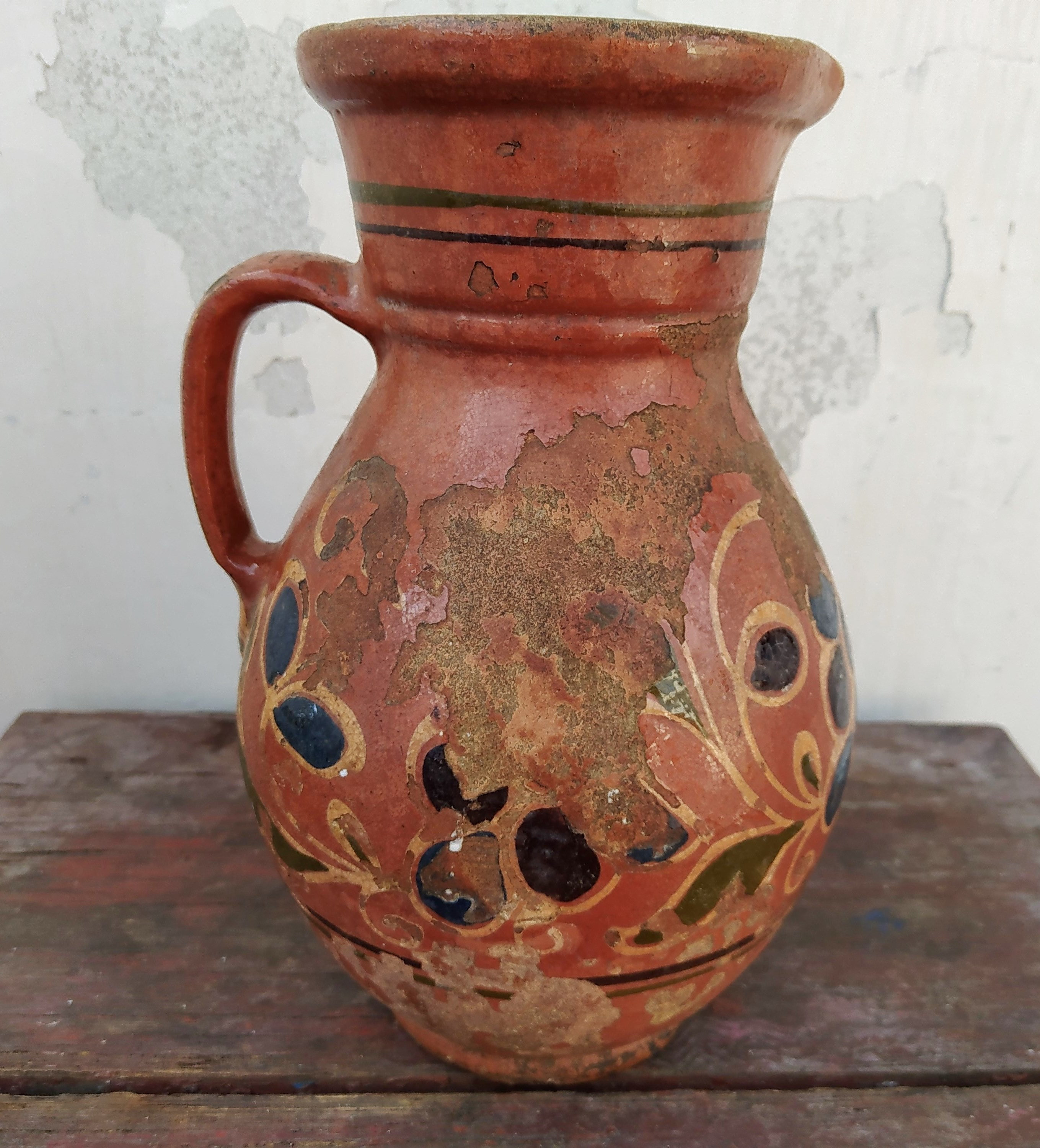 Very old antique ancient clay vessel. Ukrainian floral | Etsy