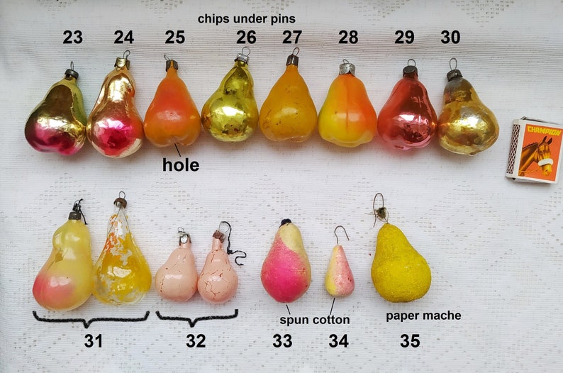 Fruits and Vegetables Christmas Tree Decorations Pear | Etsy