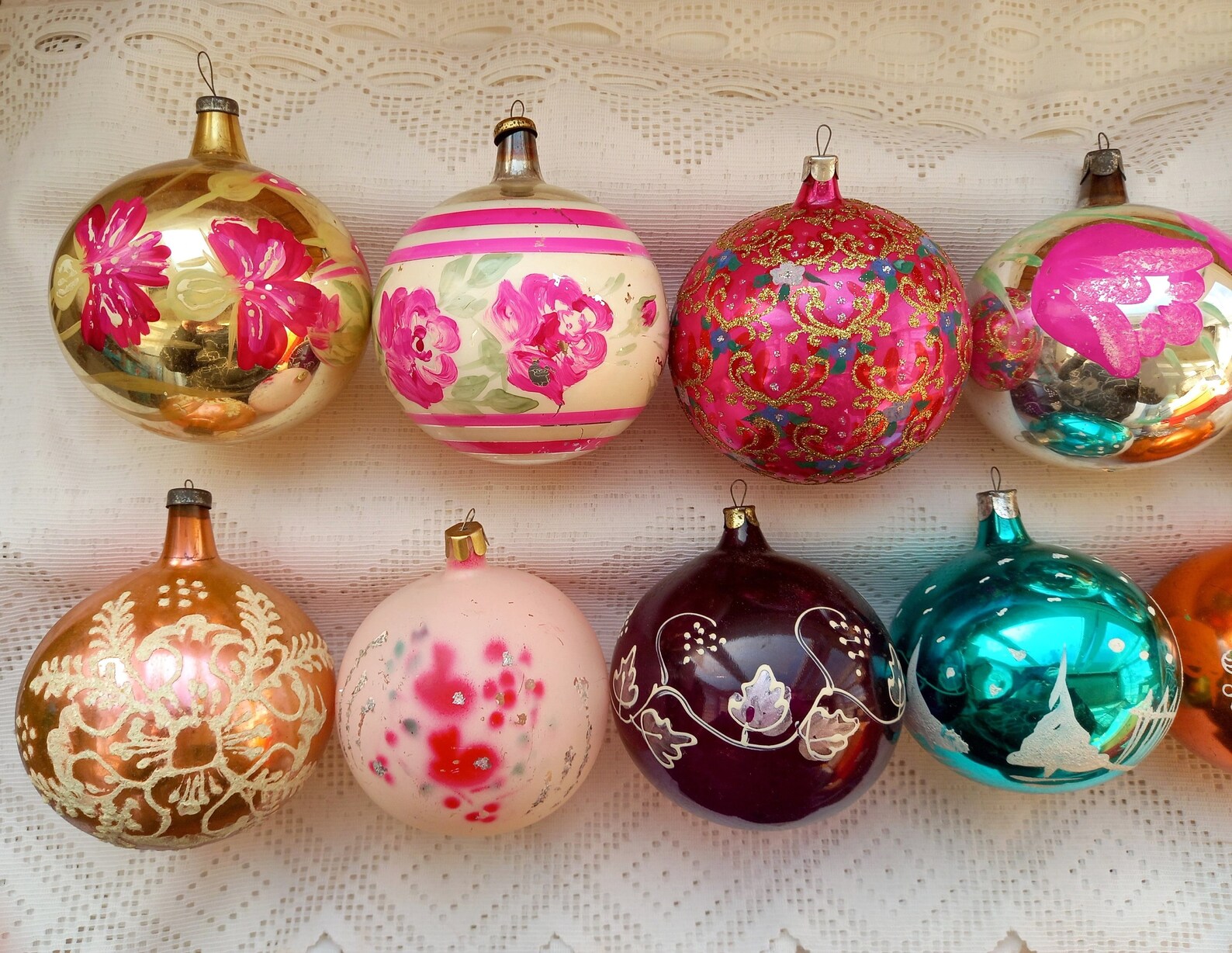 Large Soviet Christmas Tree Decorations Snowflake Ball Bulb | Etsy