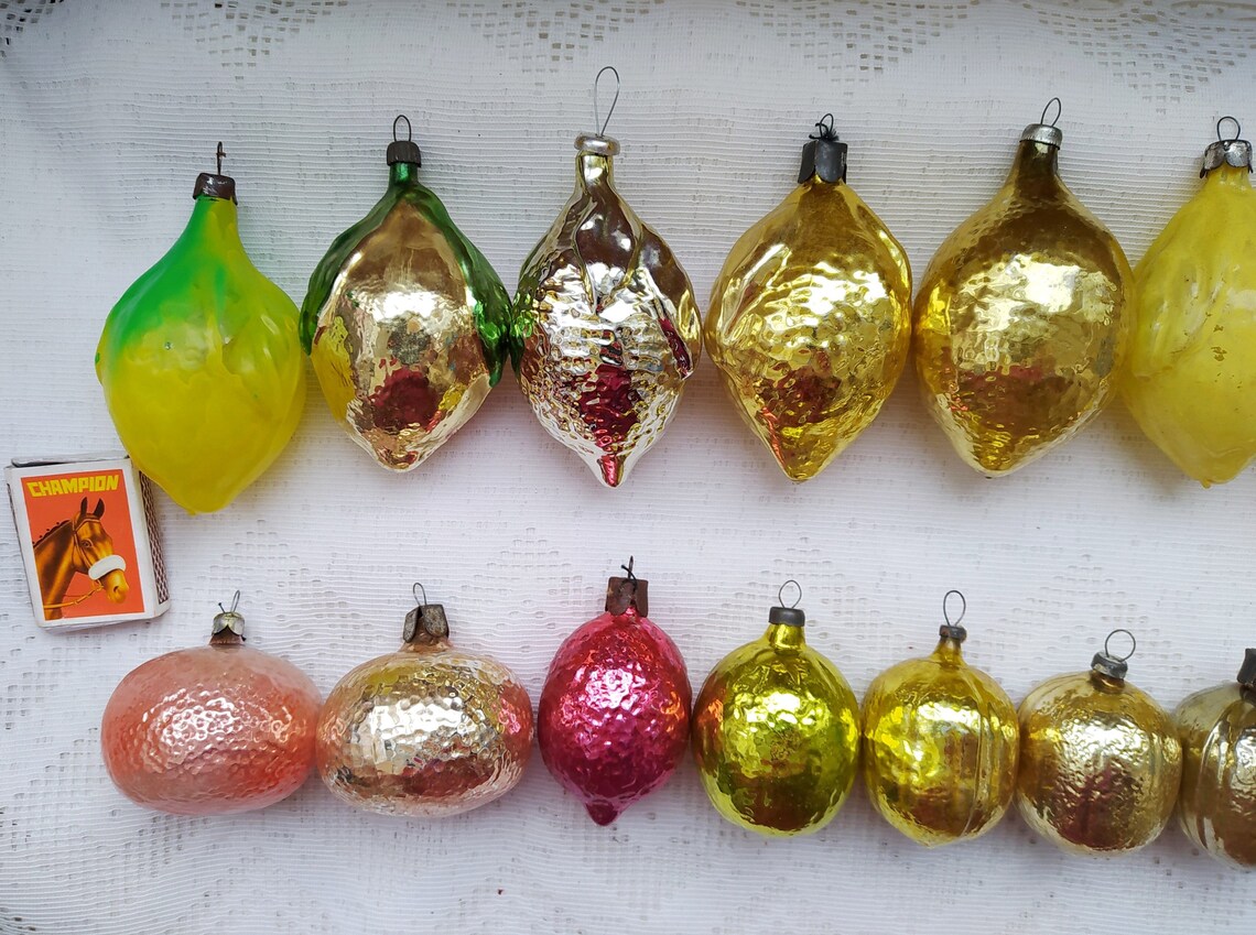Vintage Lemon Citrus Christmas Tree Decorations Yellow - Etsy
