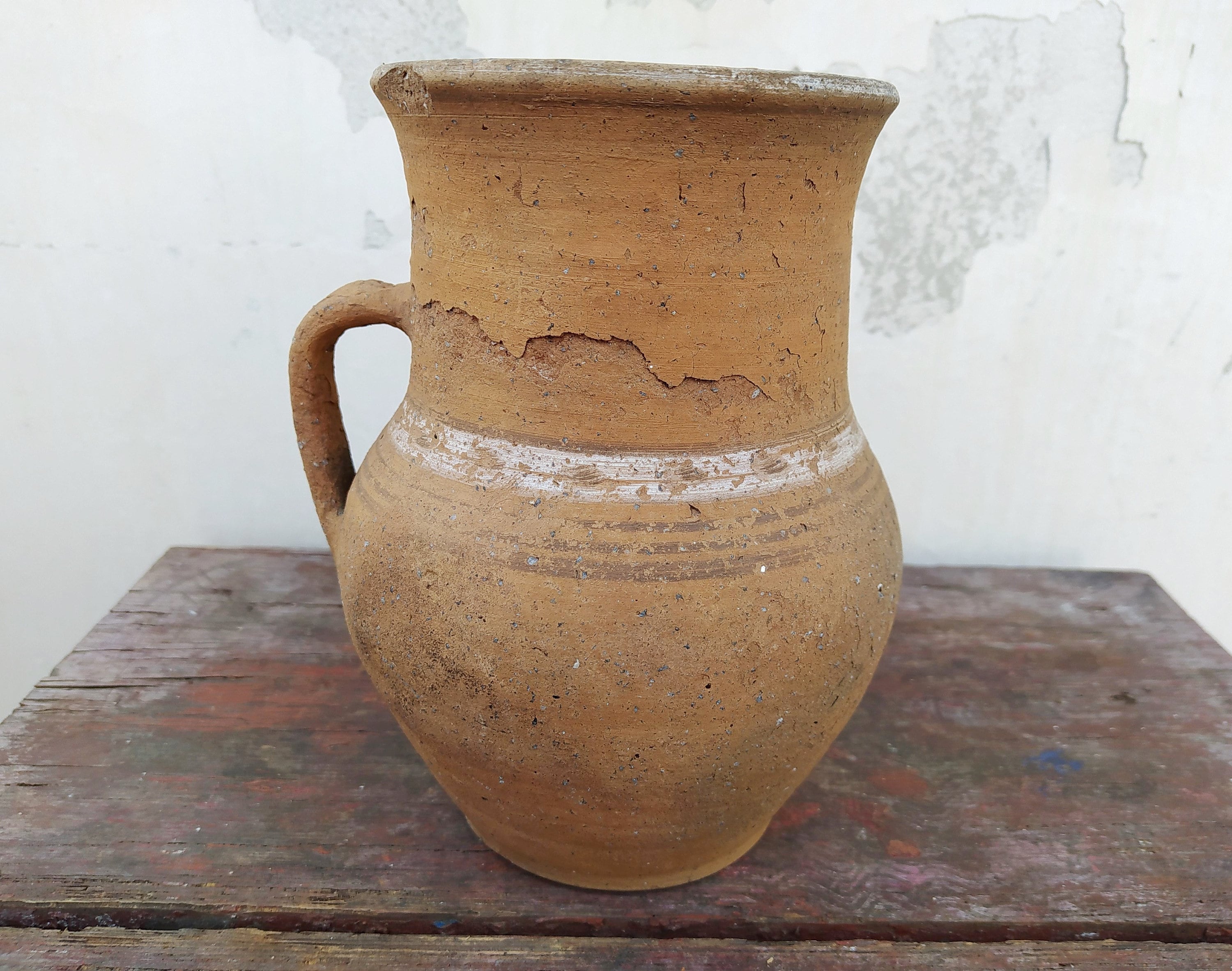 Very old antique ancient clay vessel Brown clay pot Rustic | Etsy