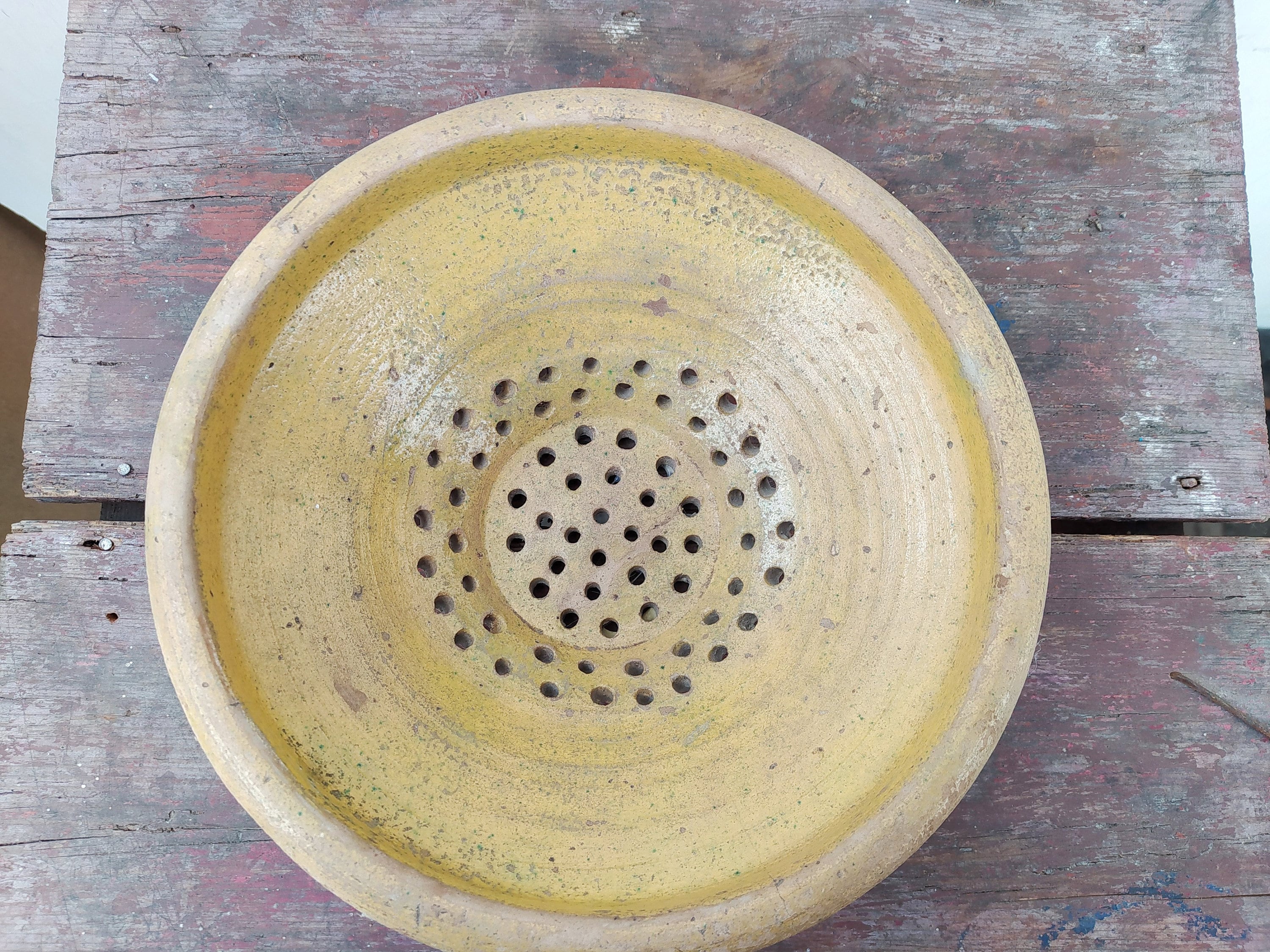 Antique Pottery Sieve Colander Countrychic Decor Rustic | Etsy