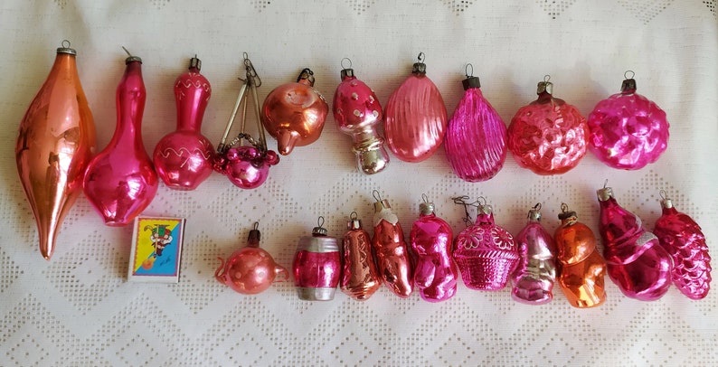 Vintage Christmas Pink Tree Decorations Christmas Mercury - Etsy