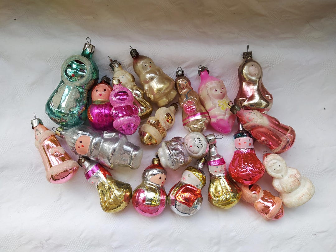 Vintage Soviet Christmas Tree Decoration, Girl Glass Ornament, Retro ...