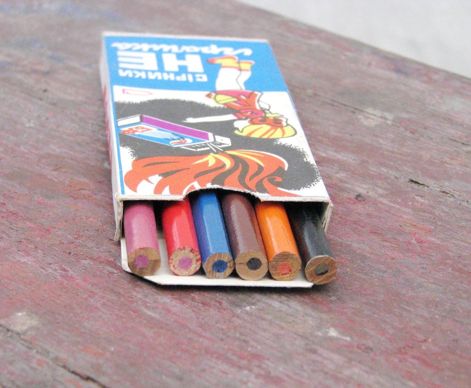 Vintage color pencils set of 6 colors. Made in USSR Soviet | Etsy