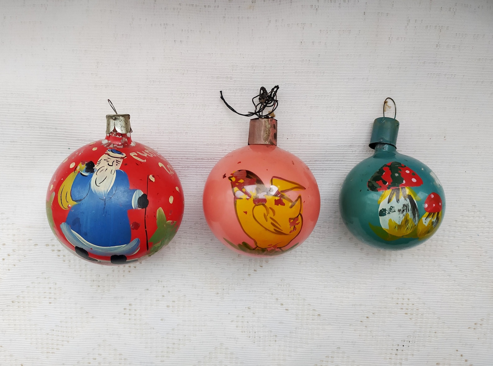 Vintage Soviet Christmas Tree Decorations Hand Painted - Etsy