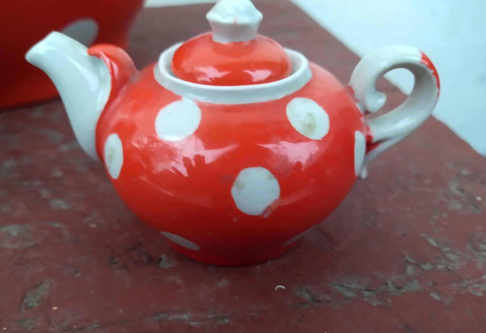 Vintage Red and White Polka Dot Porcelain Teapots Home Decor. - Etsy