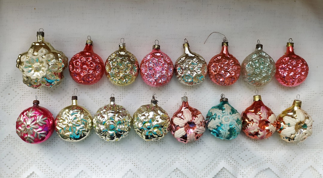Vintage Soviet Christmas Tree Decoration, Snowflake Christmas Glass ...