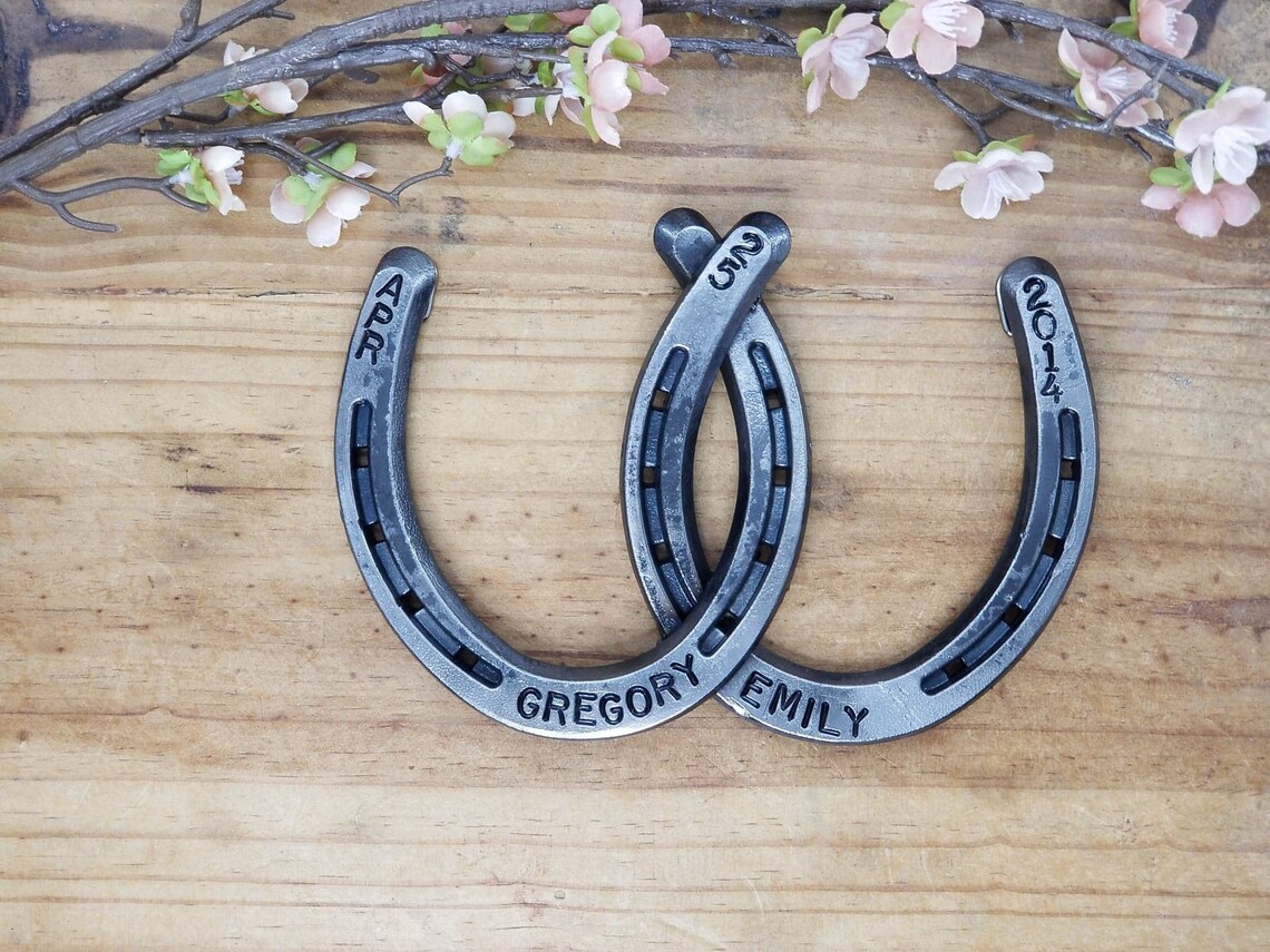 Engraved Linked Horseshoe Wall Hanging Anniversary Gift for - Etsy