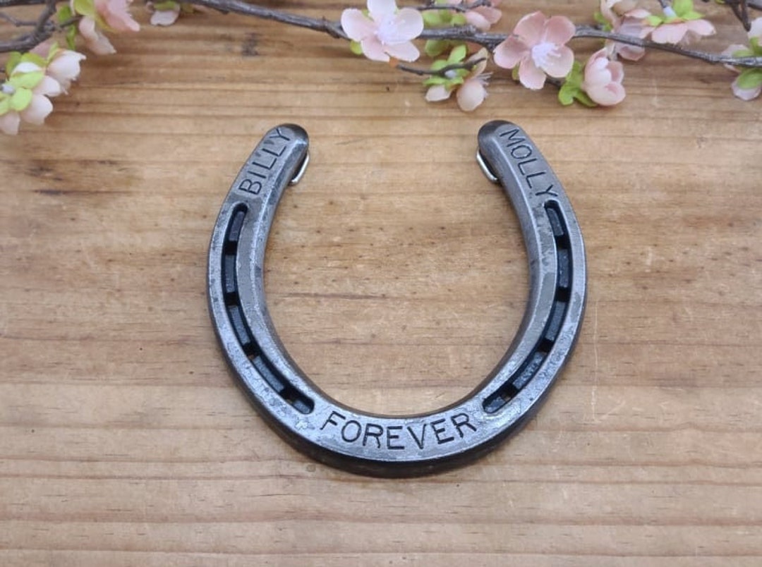 Personalized Anniversary Gift, Engraved Horseshoe, Steel Gift, Iron ...