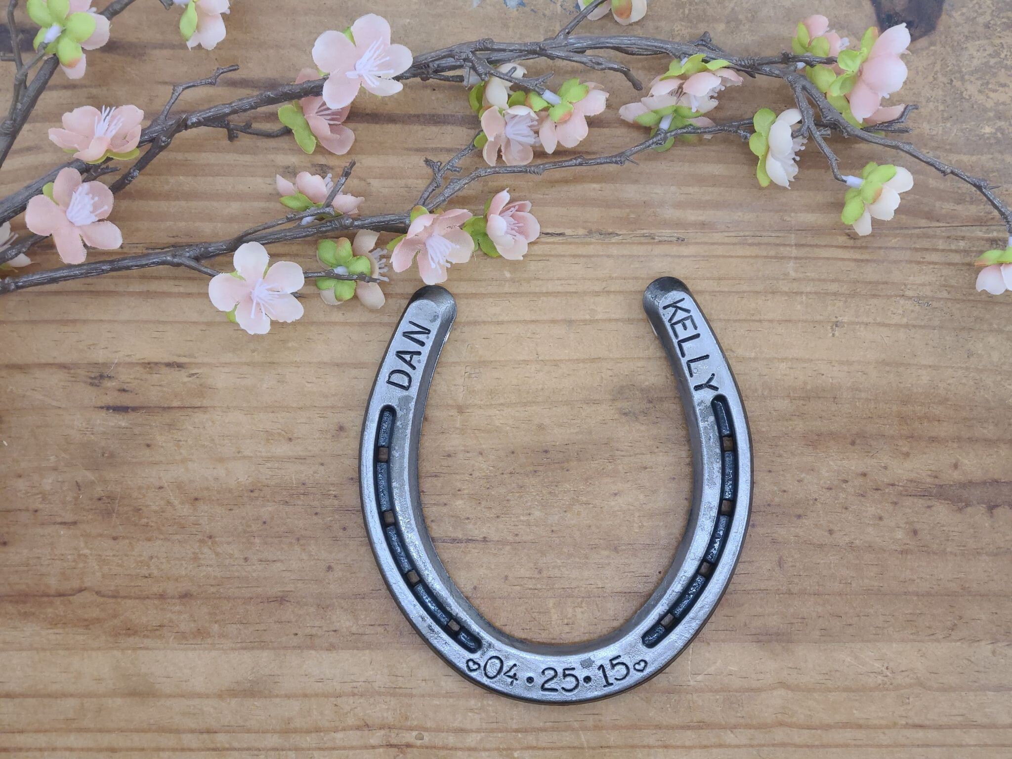 Engraved Horseshoe Anniversary Gift, Wedding Horseshoe, Steel Wedding ...