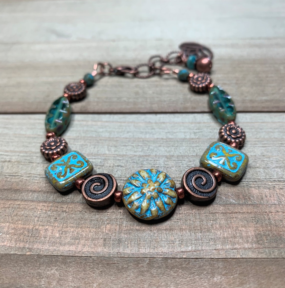 Bohemian Style Beaded Bracelet Boho Everyday Jewelry Blue Etsy