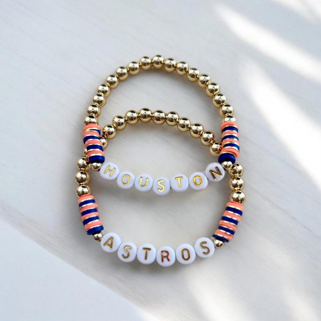 Astros Heishi Bracelet | Clay Bracelet | Stack Bracelet|custom Name Bracelet Name Bracelet ...