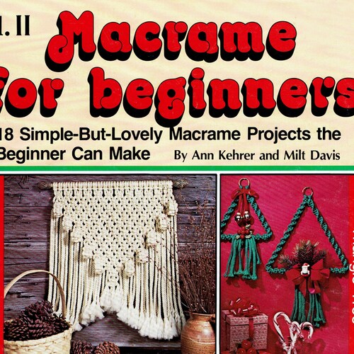 Vintage Macrame Pattern PDF 1970s Easy Beginner Macrame | Etsy