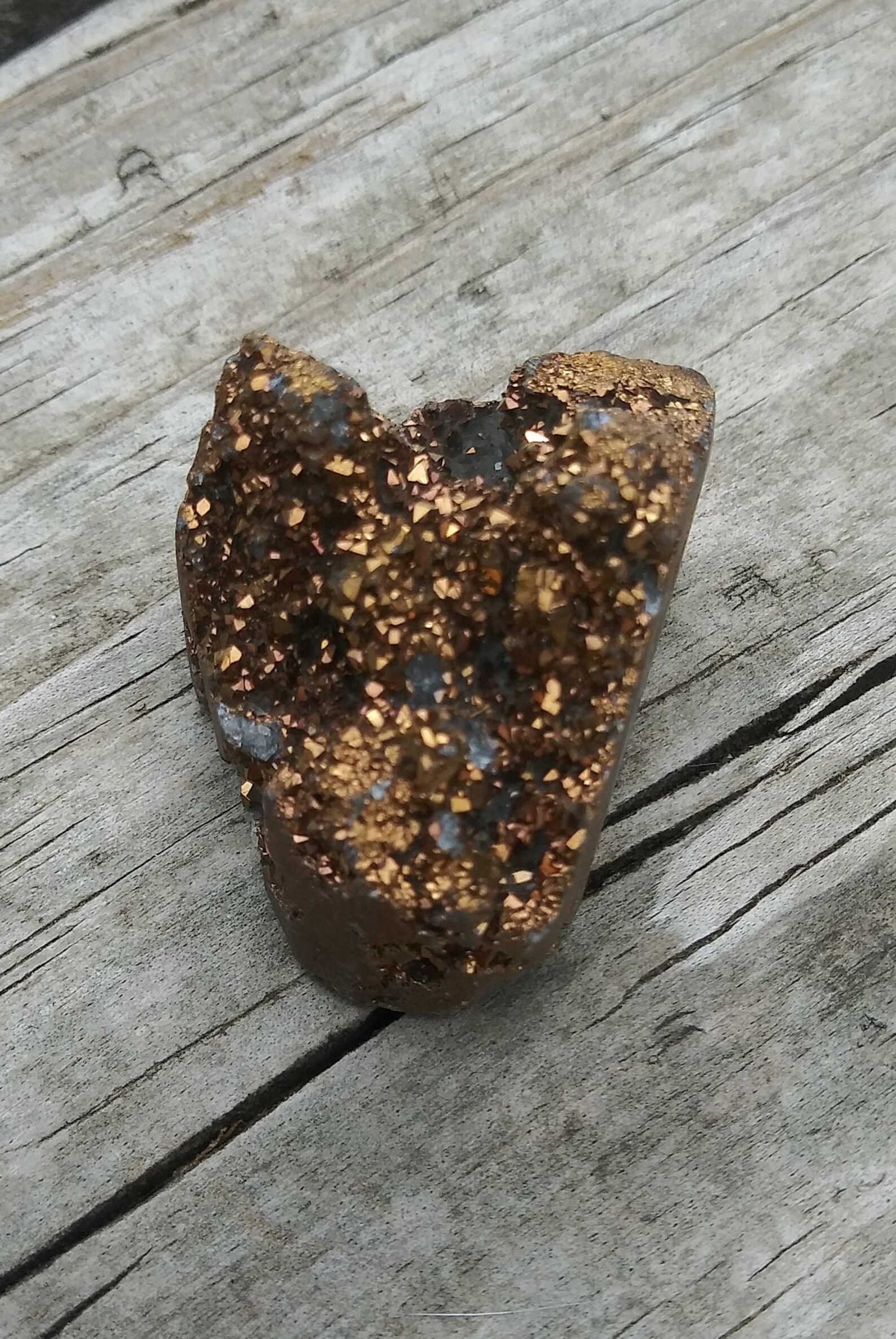 Golden Titanium Freeform Geode Slice Druzy 32x23mm Gemstone | Etsy