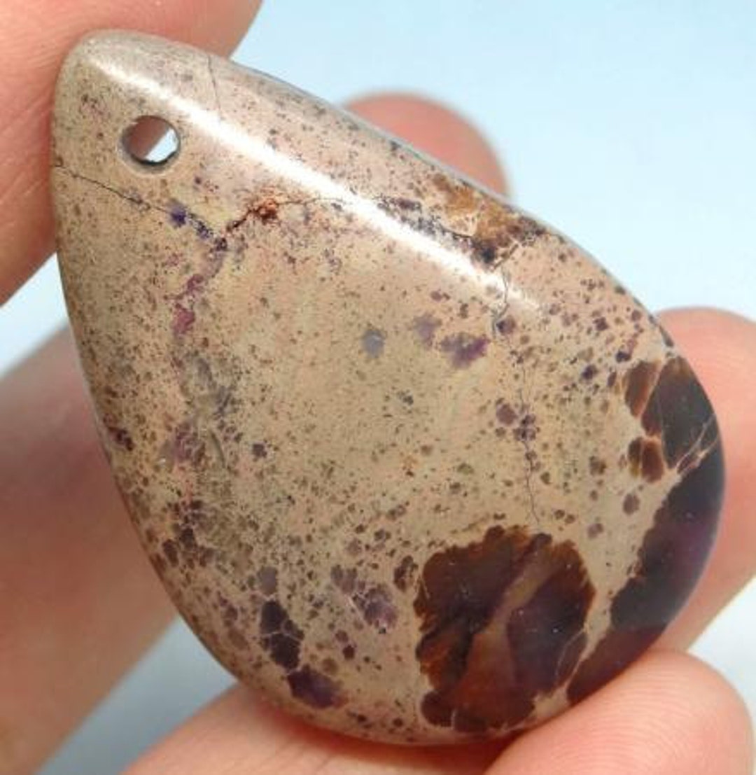 Brown and Tan Sea Sediment Jasper Gemstone 37mm Pendant Bead - Etsy