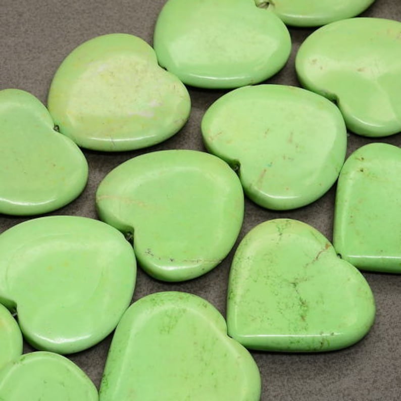 39mm/ Apple Green/ Howlite Turquoise/ Gemstone/ Pendant Bead/ | Etsy