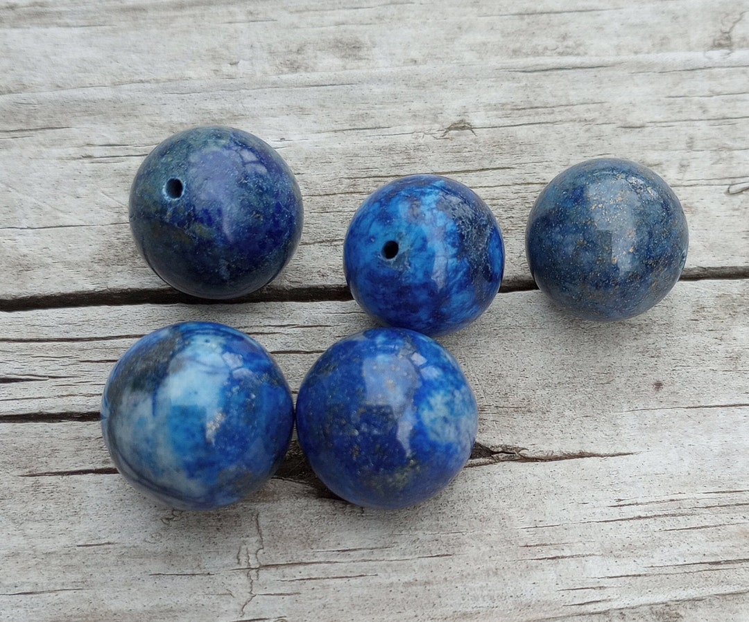16mm Lapis Beads DESTASH / Natural Copper Lapis/ Lazuli Gemstone 16mm ...