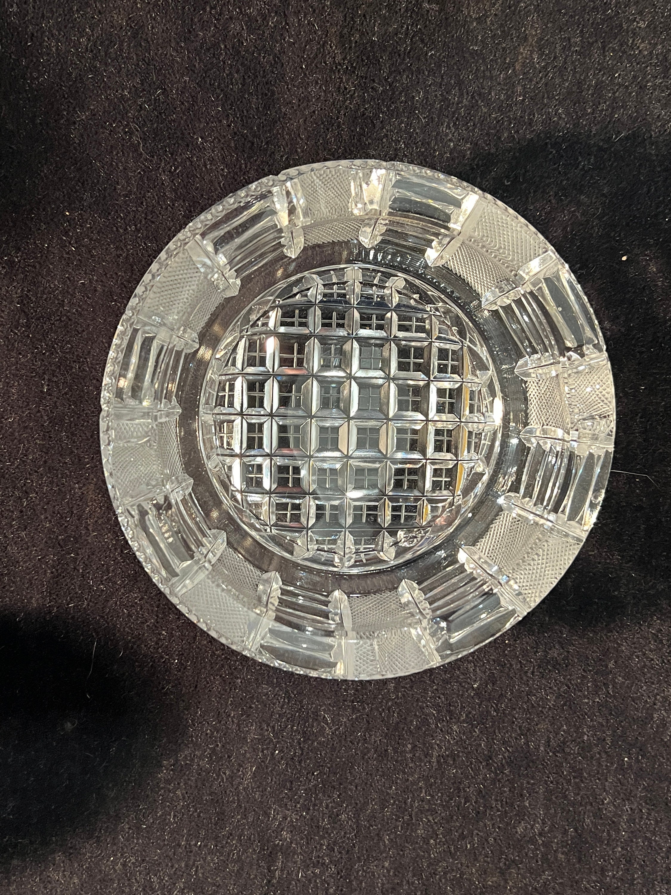 Vintage Cut Crystal Ashtray - Etsy