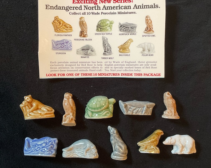 VINTAGE Wade Red Rose Tea Figurines - Endangered North American Animals ...