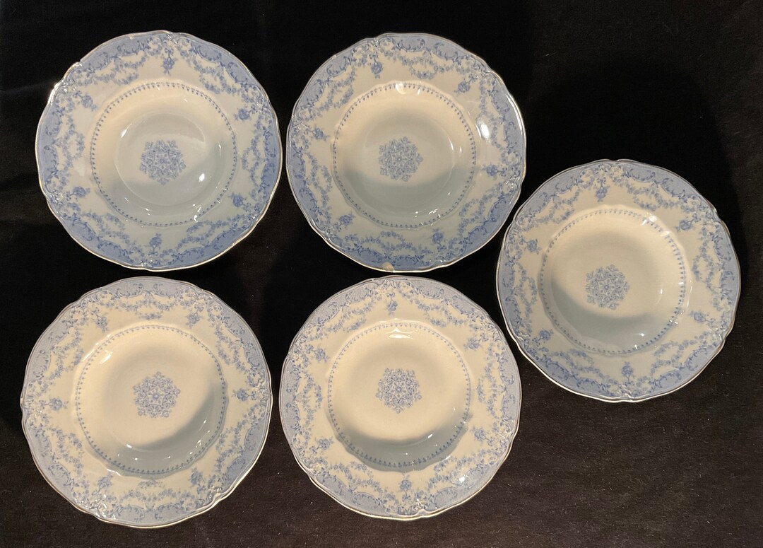 Ridgway Blue Como Royal Semi-porcelain Rim Soup Bowls (qty 5) - Etsy