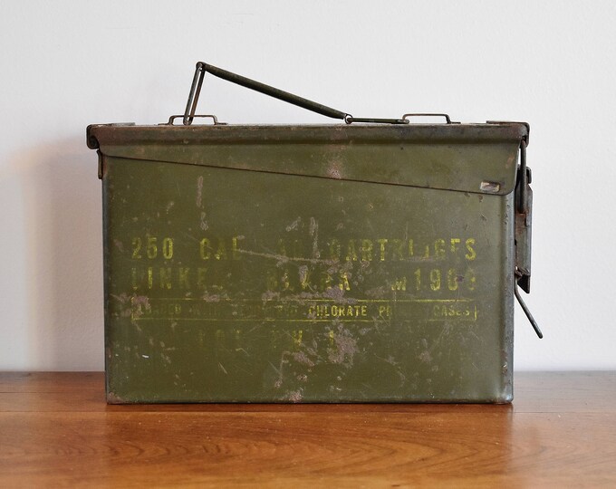 Distressed Metal Ammo Box, Rusty Metal Bin Ammo Can, Waterproof Locking ...