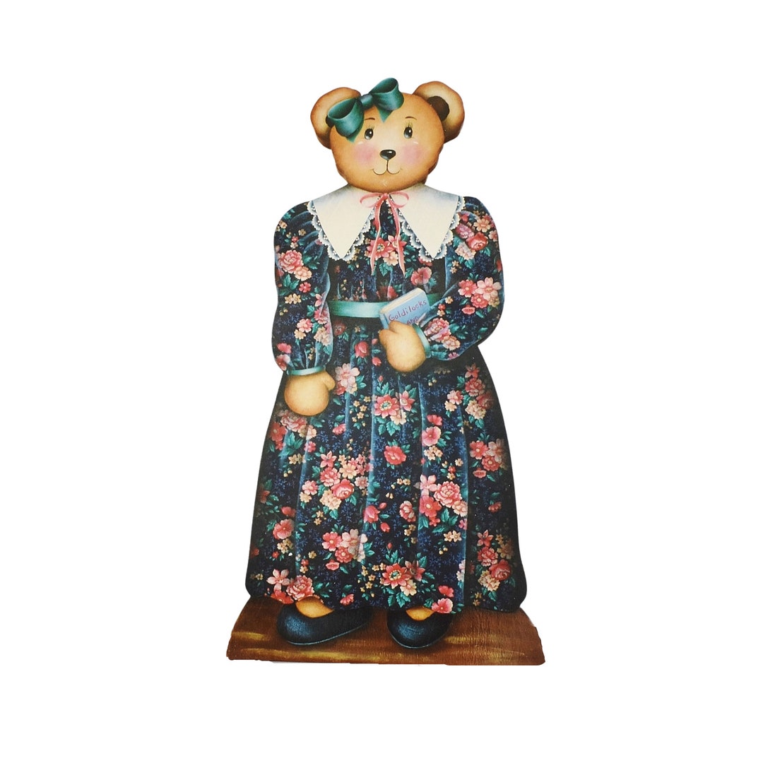 DIY Craft Kit, Painted Wood Miss Teddy Bear Kit, Roxanne Puchalski ...