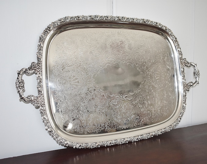 Extra Large Silver Butler's Tray, Birks Ellis Regency 30 Silver Plated ...