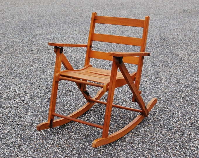 Child's Folding Rocking Chair, Nevco Child's Oak Rocking Chair, Toddler ...
