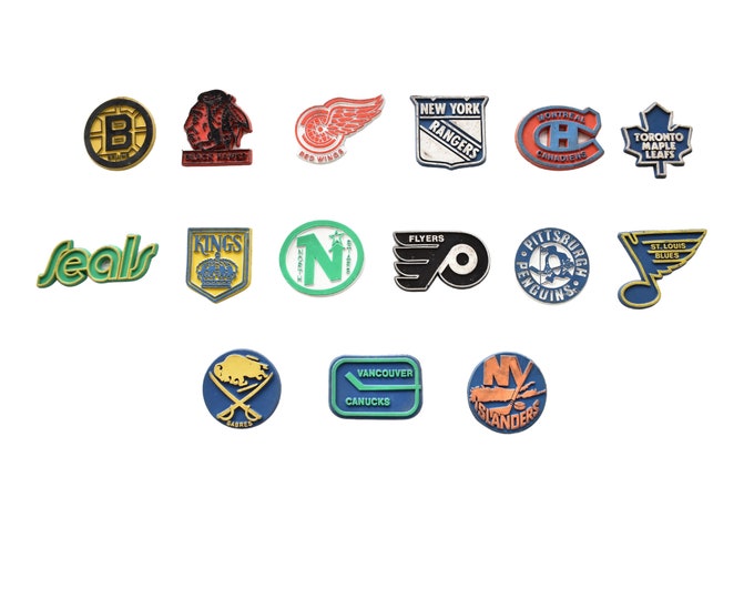 1970s National Hockey League Rubber Magnets, Vintage NHL Refrigerator ...