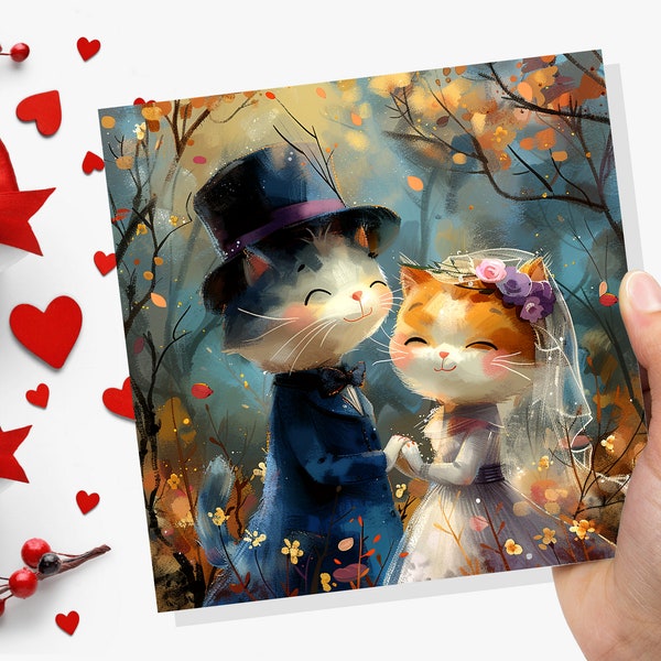 Cat Married Card - Etsy