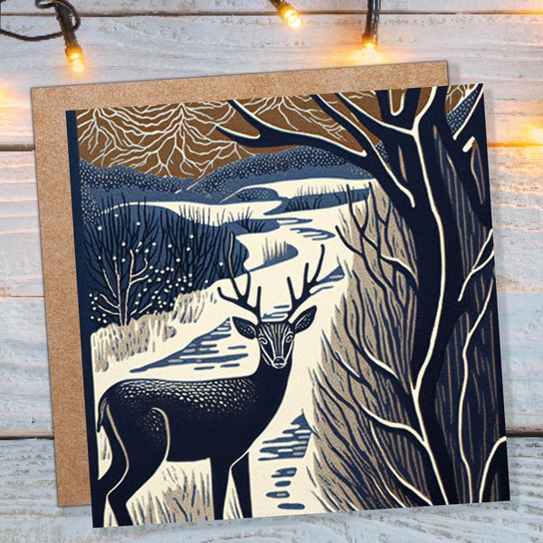 Linocut Landscape - Etsy