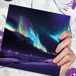 Magical Northern Lights Greeting Cards Aurora Borealis Rainbow Card ...