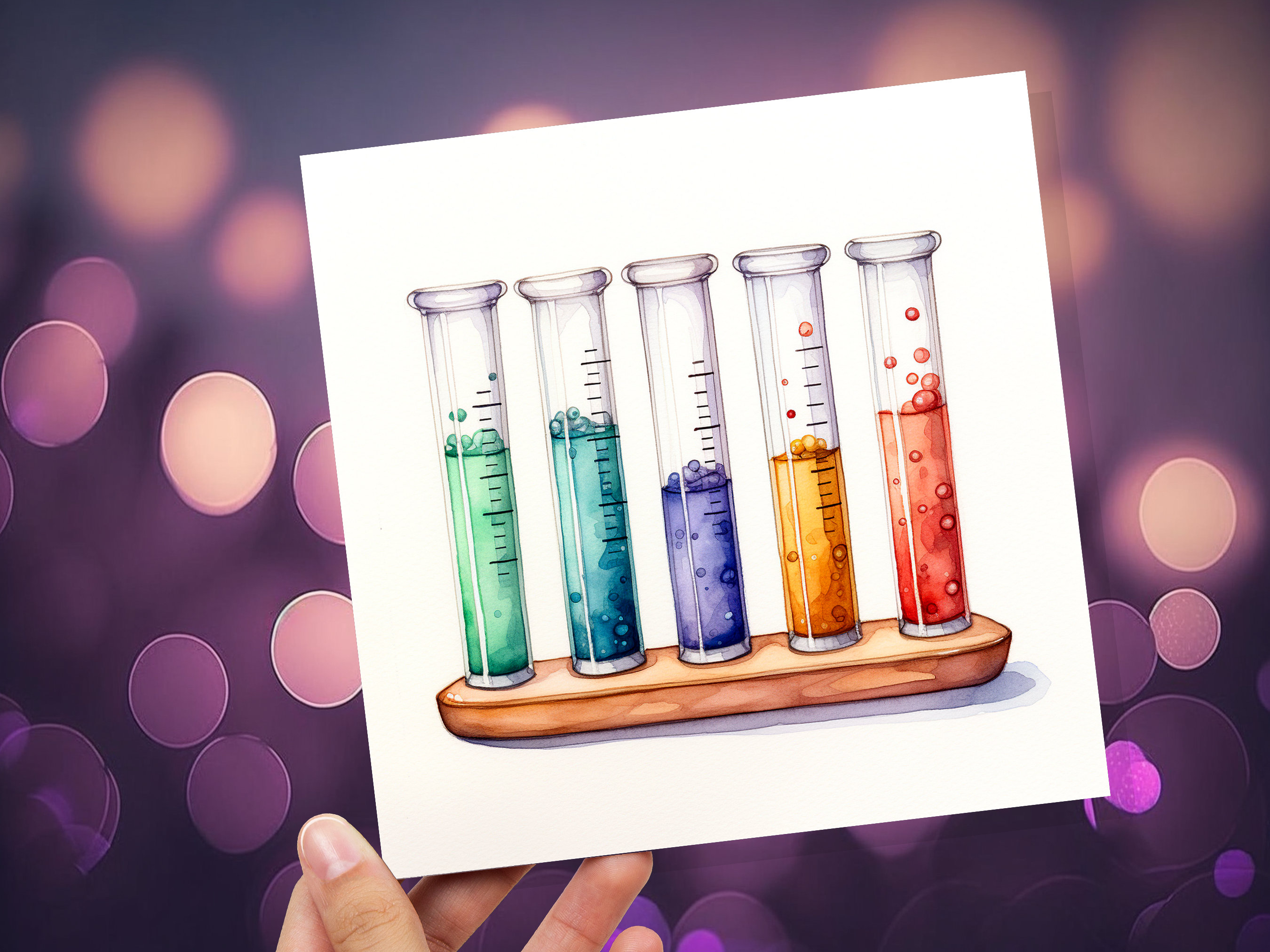 Test Tubes Chemistry Greeting Card for Chemists Lab Technicians Science ...