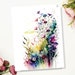 Watercolour Flower Card Nature Birthday Cards Summer Flowers Card ...