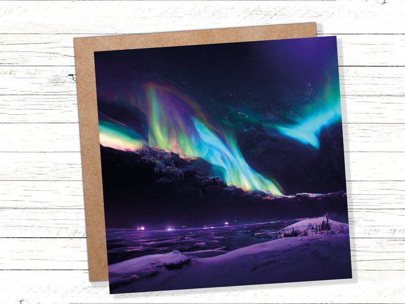 Magical Northern Lights Greeting Cards Aurora Borealis Rainbow - Etsy
