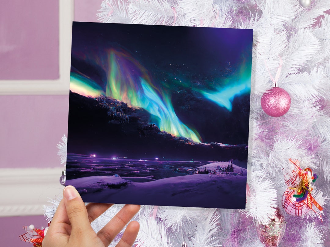 Magical Northern Lights Greeting Cards Aurora Borealis Rainbow Card ...