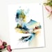 Mountain Card Watercolour Volcano Landscape Painting Scene Travel ...