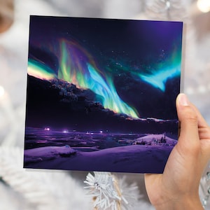 Magical Northern Lights Greeting Cards Aurora Borealis Rainbow Card ...