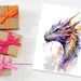 Dragon Birthday Wishes Card Fantasy Dragon Lovers Magical Notecard ...