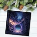 Winter Wonderland Christmas Card With Cosy Fairy Lights Snow Purple ...