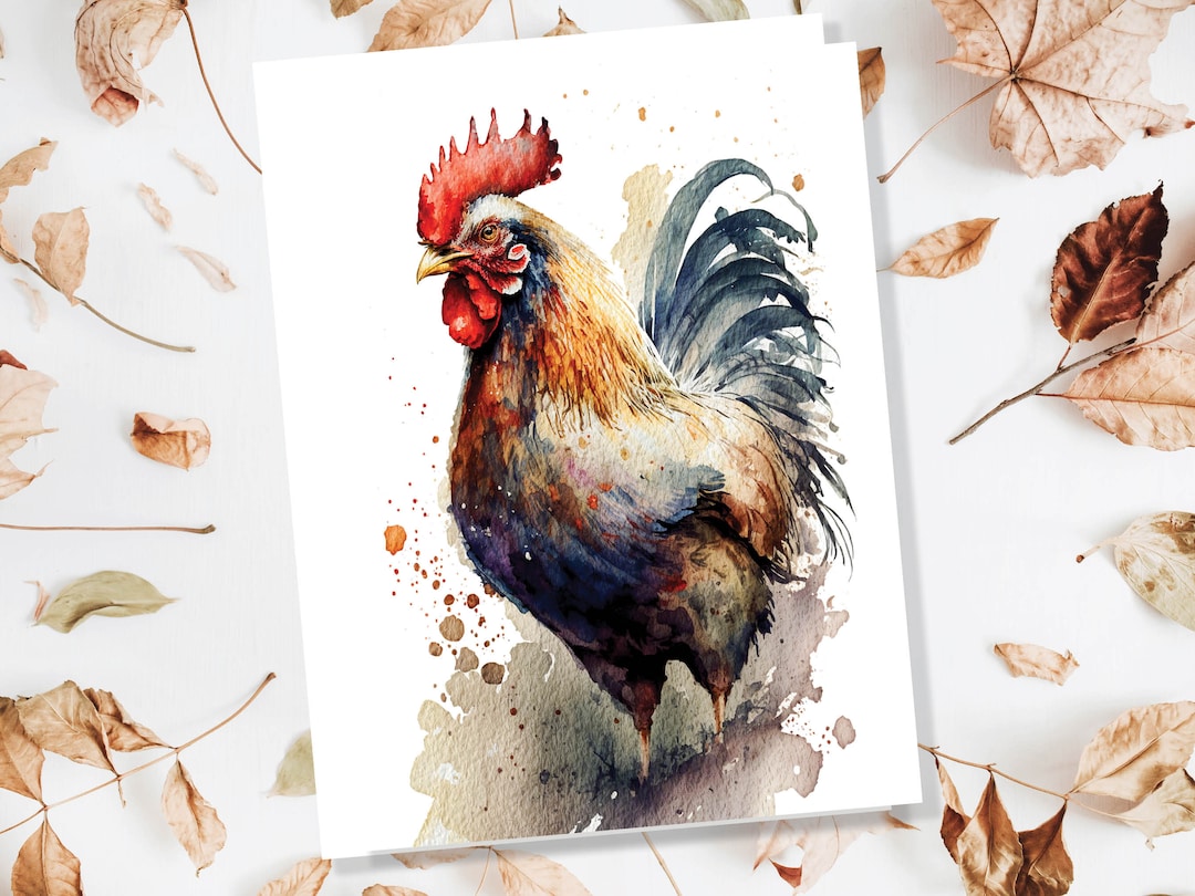 Rooster Birthday Card Chicken Cockerel Bird Lover Farming Thank You ...