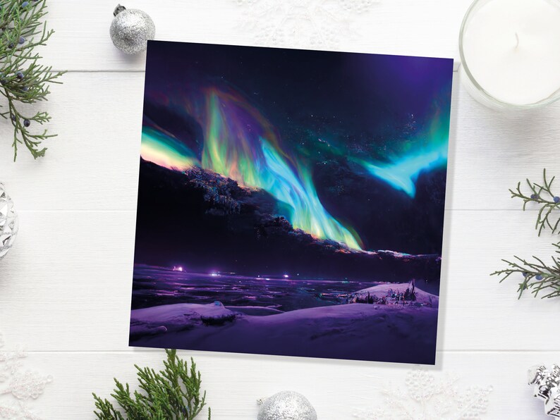 Magical Northern Lights Greeting Cards Aurora Borealis Rainbow - Etsy